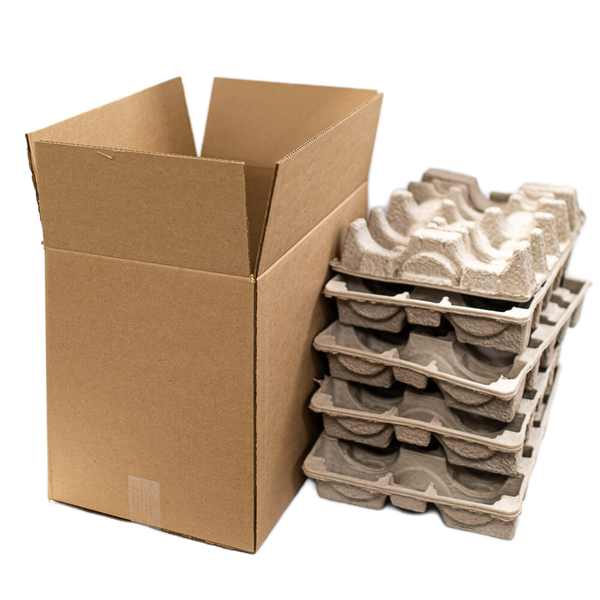 12 Bottle Pack Wine Boxes w/ Pulp Inserts (10/bu) - EcomPack.ca - Packaging Supplies