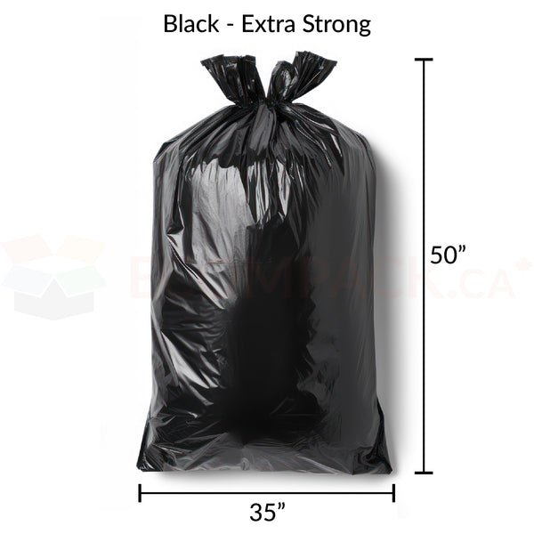 Black Garbage Bags Extra Strong 35" x 50" (100/cs) | EcomPack.ca ...