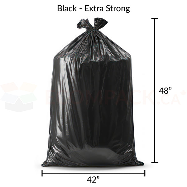 Black Garbage Bags Extra Strong 42" x 48" (100/cs) | EcomPack.ca ...