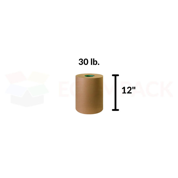 Kraft Paper Roll 30 lb. 12 x1200 Recycled