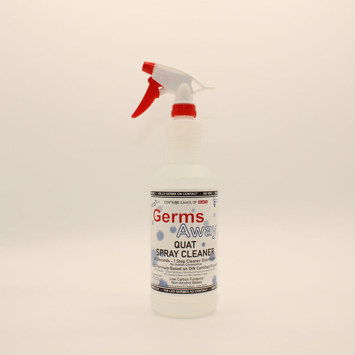 Quat Surface Disinfectant Spray Cleaner 1L Bottle Germs Away - EcomPack ...